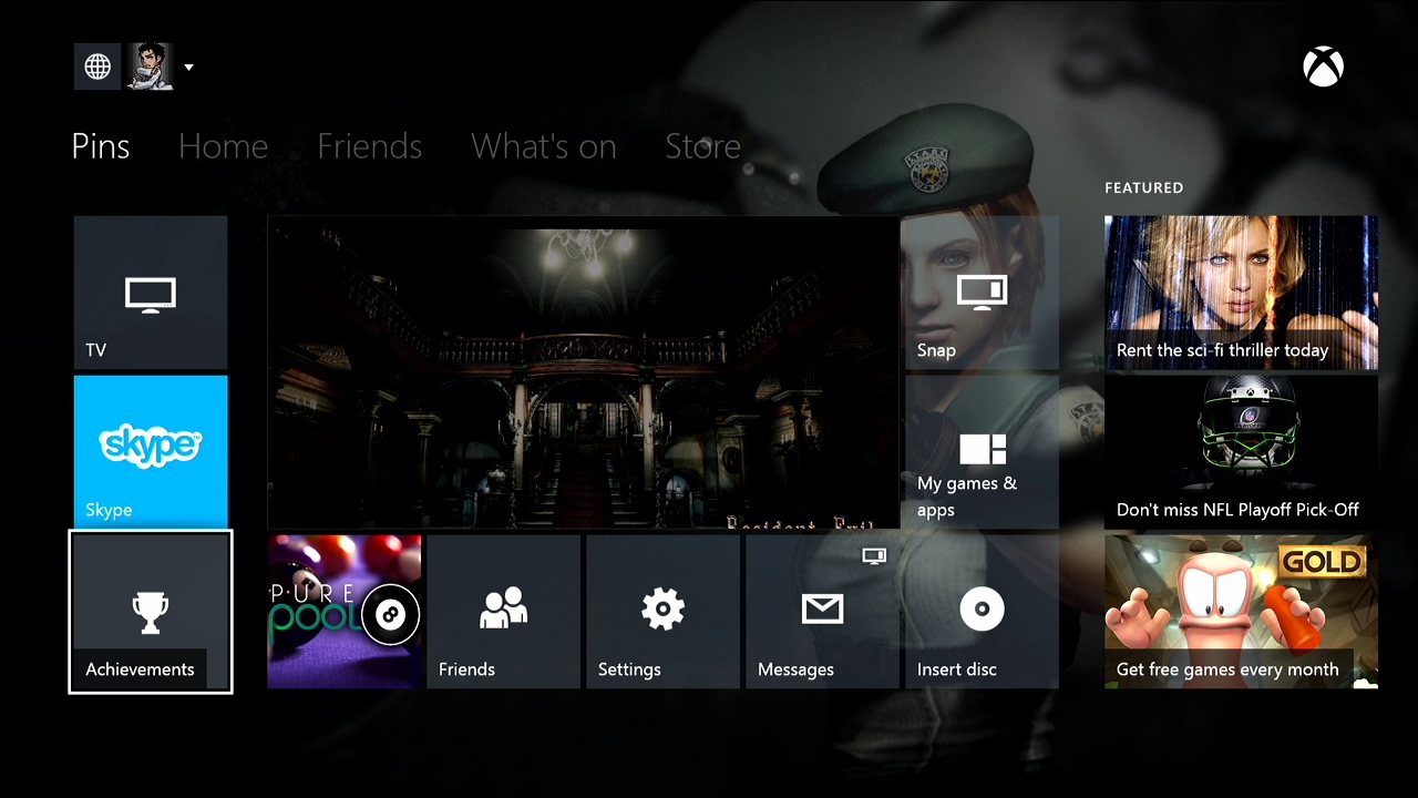 Xbox One Home Screen